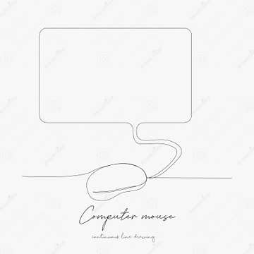 Continuous Line Drawing. Computer Mouse. Simple Vector Illustration ...