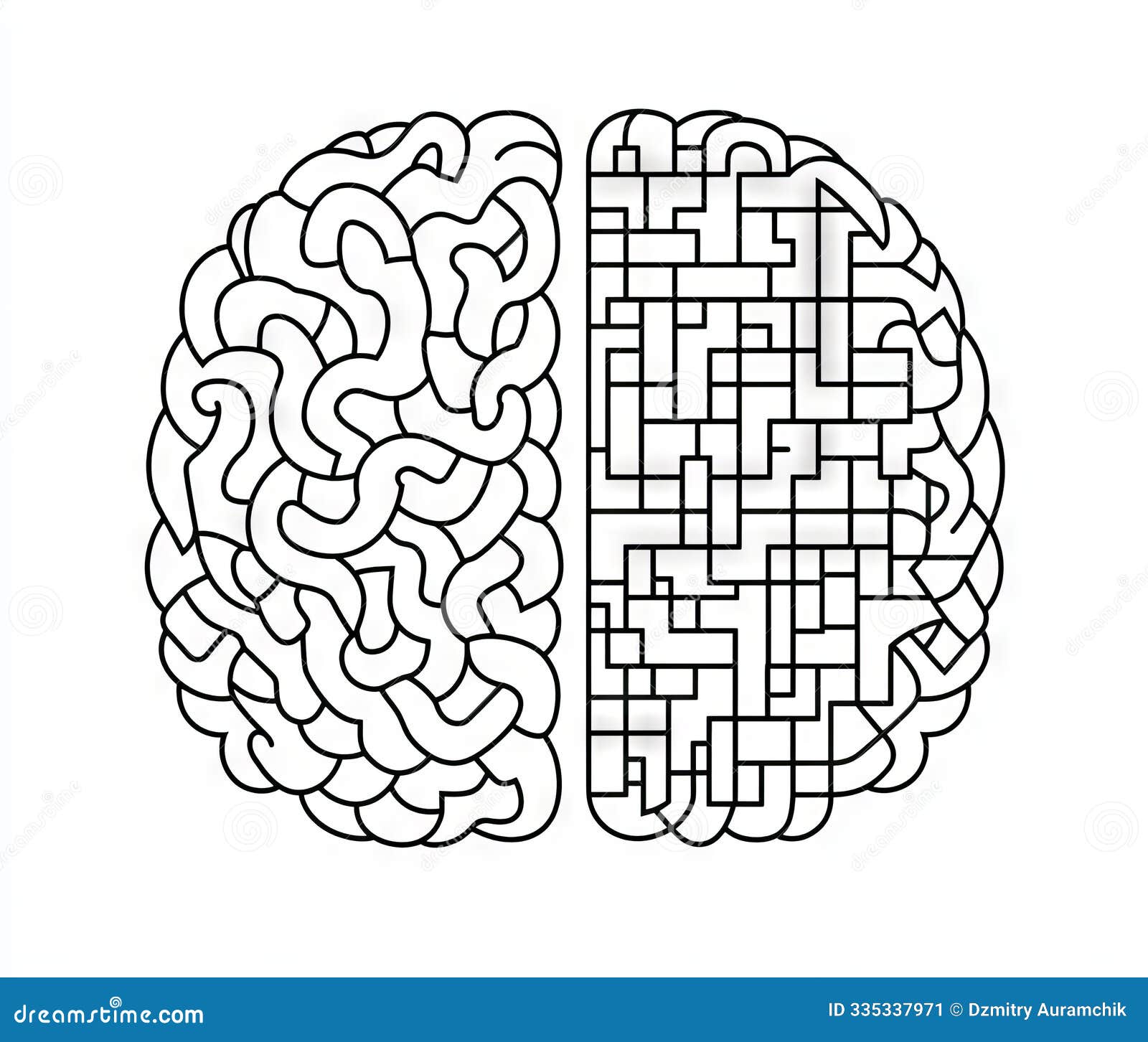 A Continuous Line Drawing Concept Showing The Human Brain's Creative ...