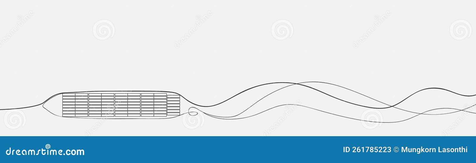 Continuous Line Drawing. Container Ships Cargo. Logistics, Import ...