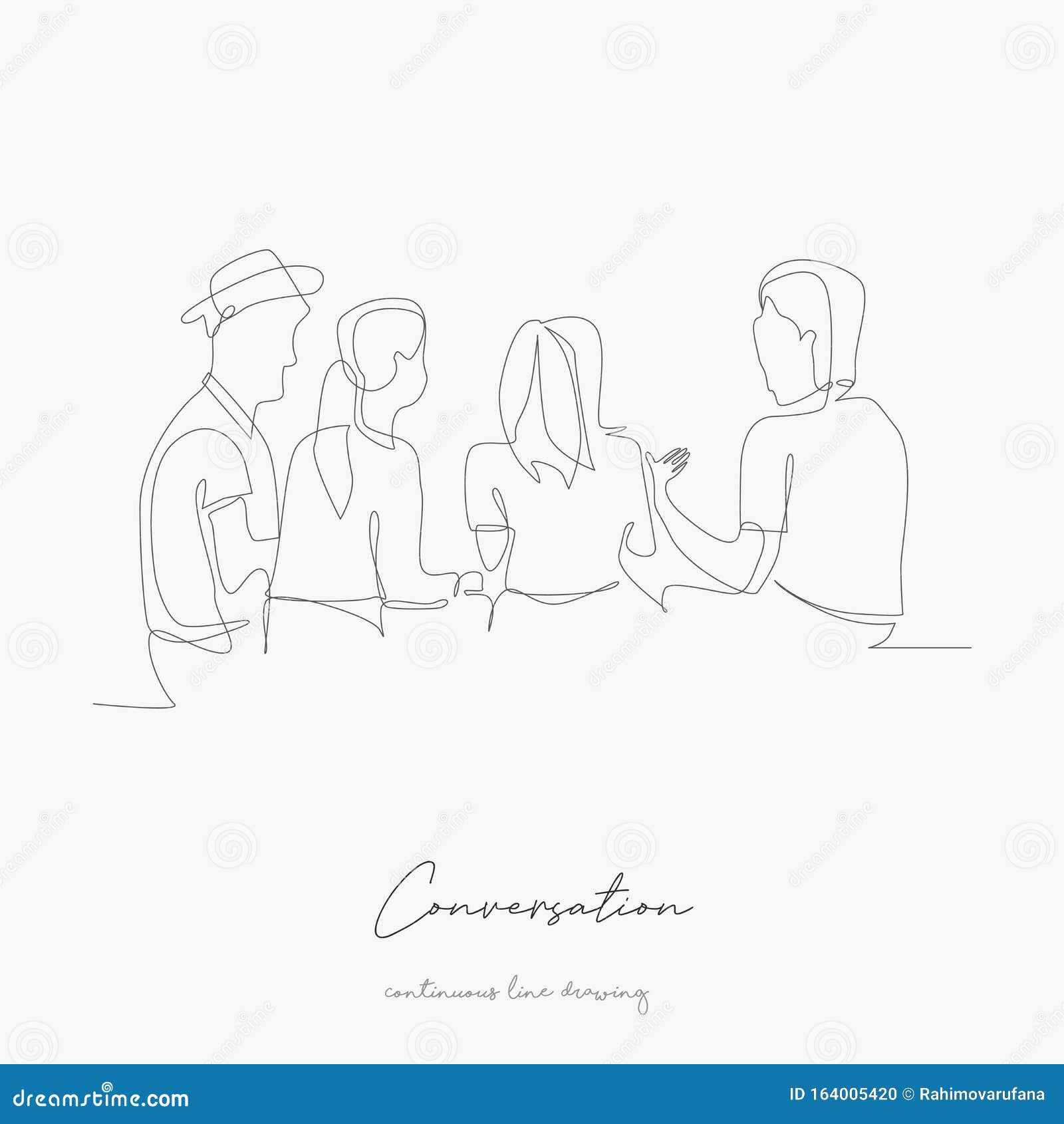Continuous Line Drawing. Conversation. Simple Vector Illustration ...