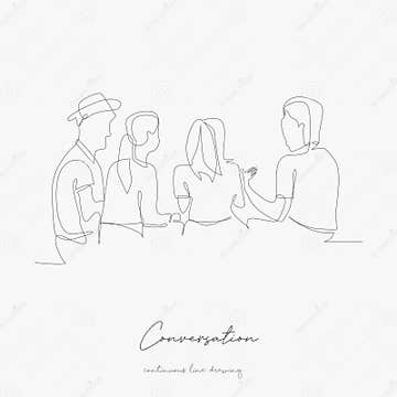 Continuous Line Drawing. Conversation. Simple Vector Illustration ...