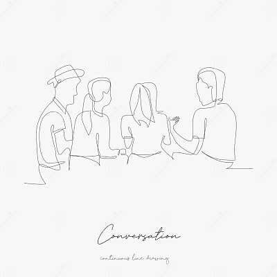 Continuous Line Drawing. Conversation. Simple Vector Illustration ...