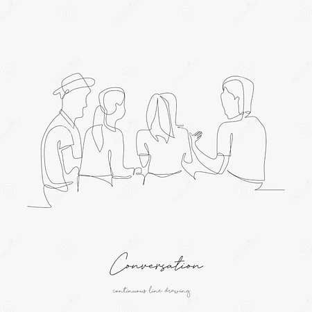 Continuous Line Drawing. Conversation. Simple Vector Illustration ...