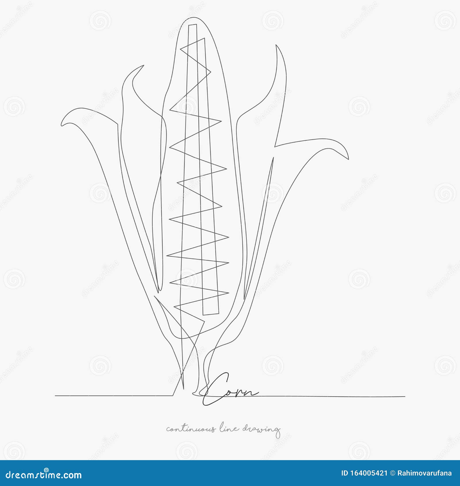 Continuous Line Drawing. Corn. Simple Vector Illustration. Corn Concept ...