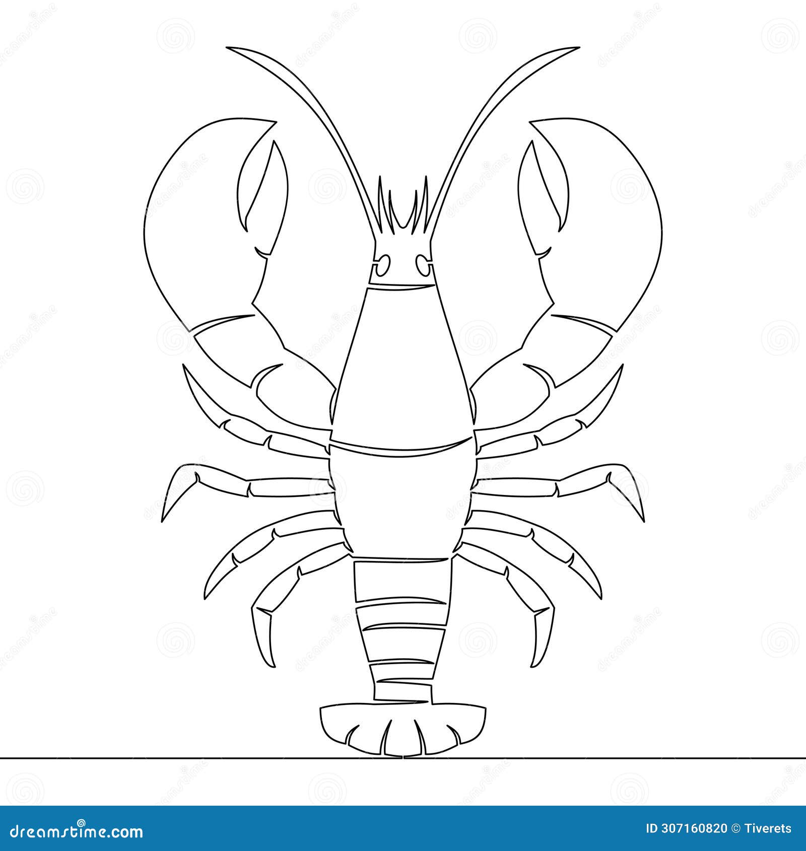 Continuous Line Drawing Crayfish in Silhouette Icon Vector Illustration ...