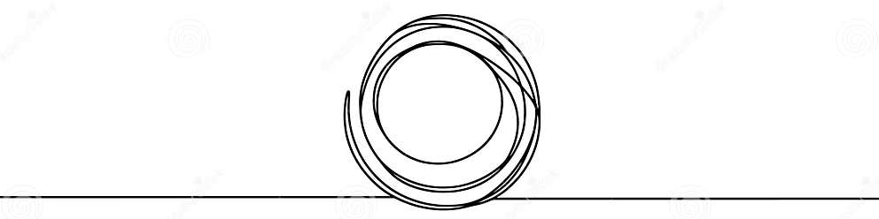 Continuous Line Drawing Creating a Circular Shape on a Horizontal Line ...