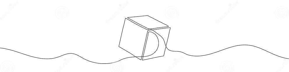 Continuous Line Drawing of Cube Icon. Cube Continuous Line Icon Stock ...