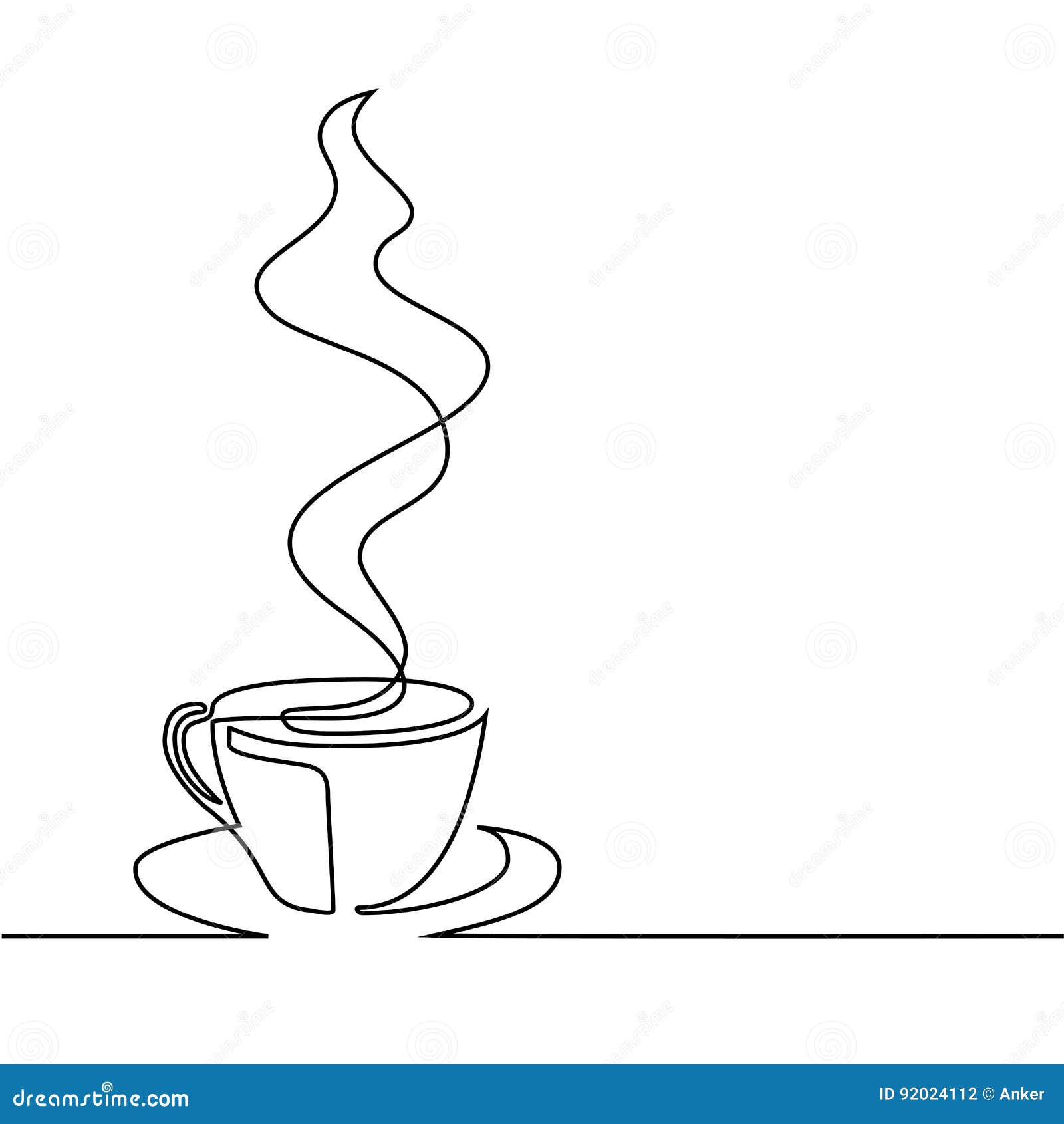 Continuous Line Drawing of Cup of Coffee Stock Vector - Illustration of ... Continuous Line Drawing of Cup of Coffee Stock Vector - Illustration of ...