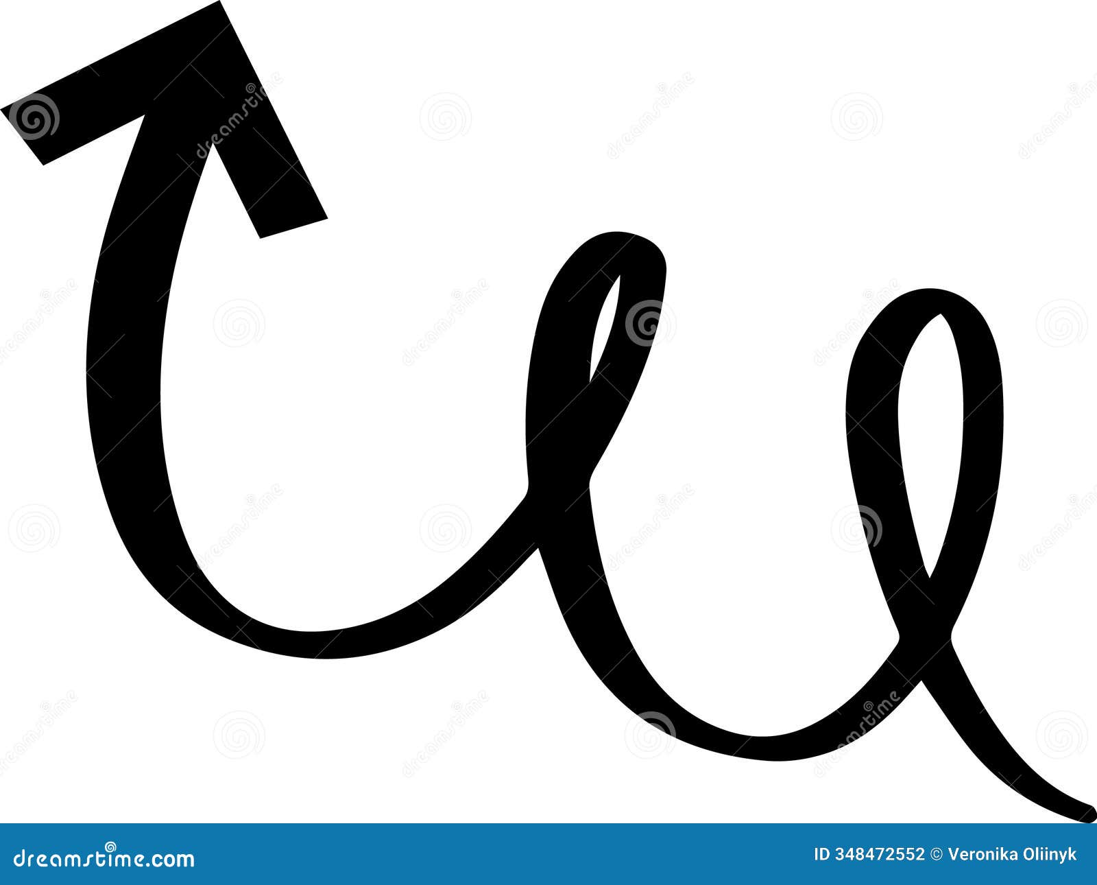 Continuous Line Drawing Curving Upwards and Ending with an Arrowhead ...