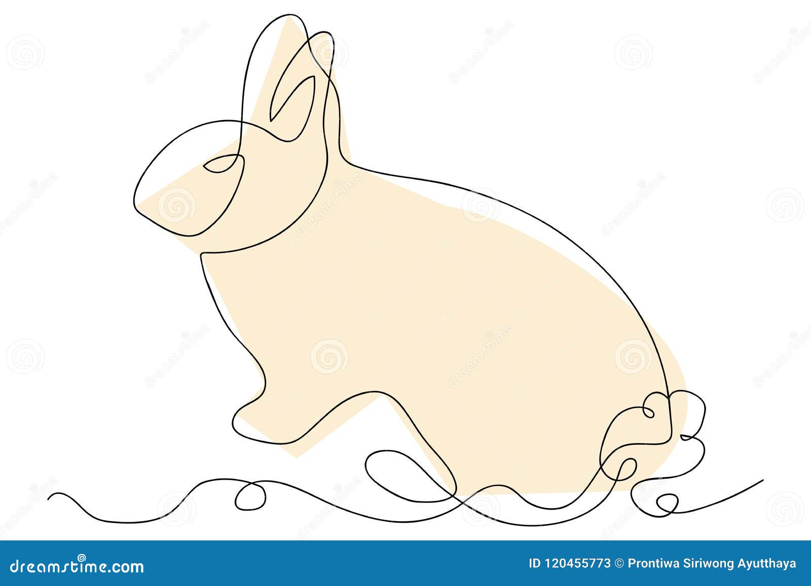 Continuous Line Drawing of Cute Rabbit Vector Illustration Stock ...