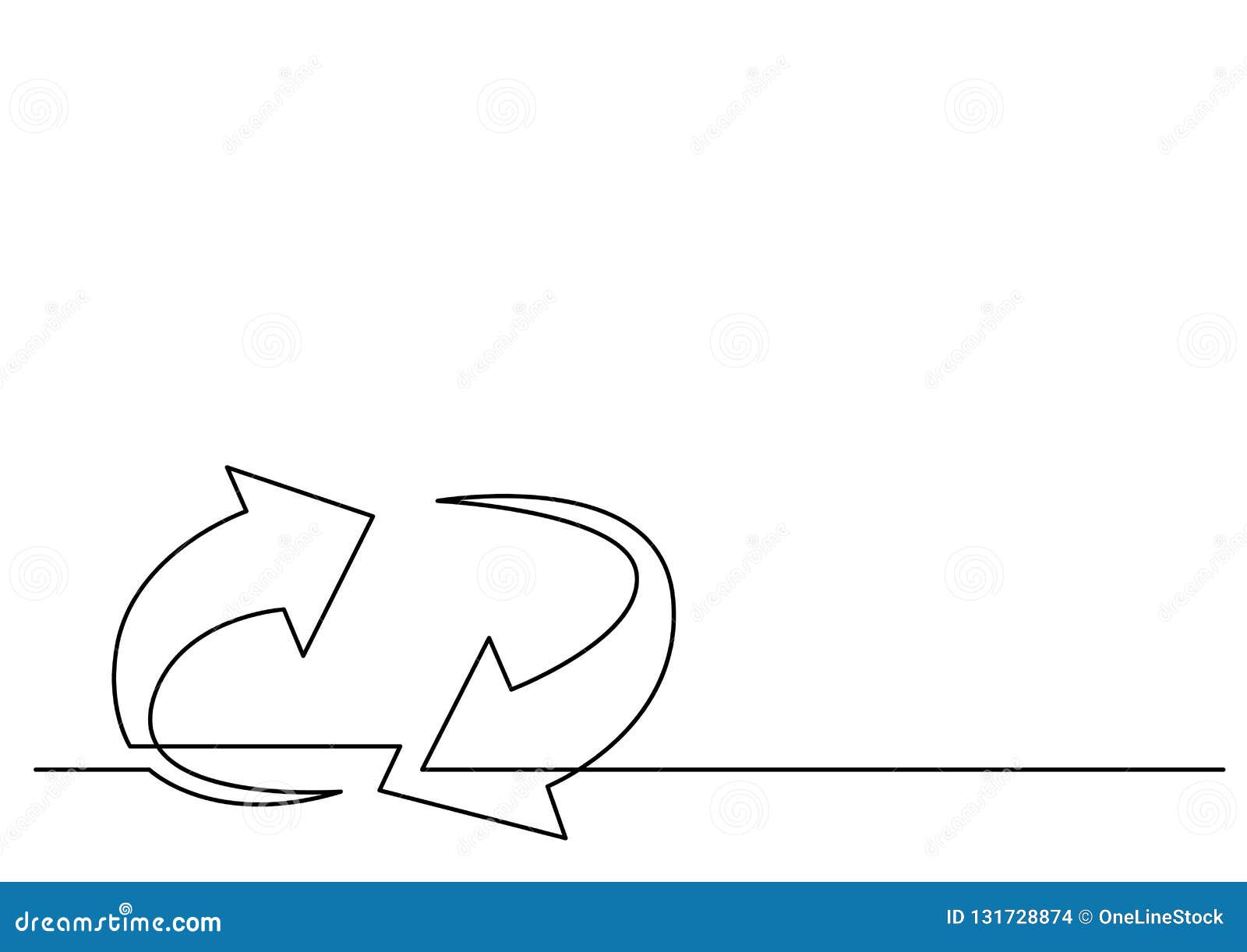 Continuous Line Drawing of Cycle Arrows Stock Vector - Illustration of ...