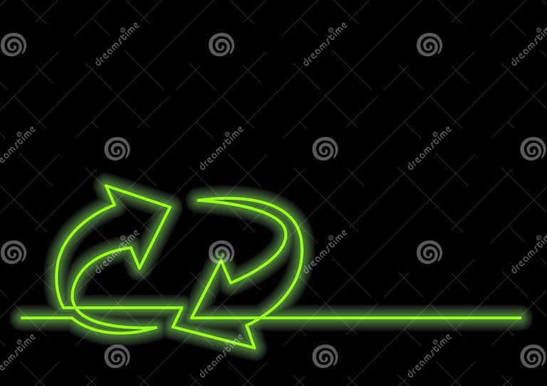 Continuous Line Drawing of Cycle Arrows with Neon Vector Effect Stock ...