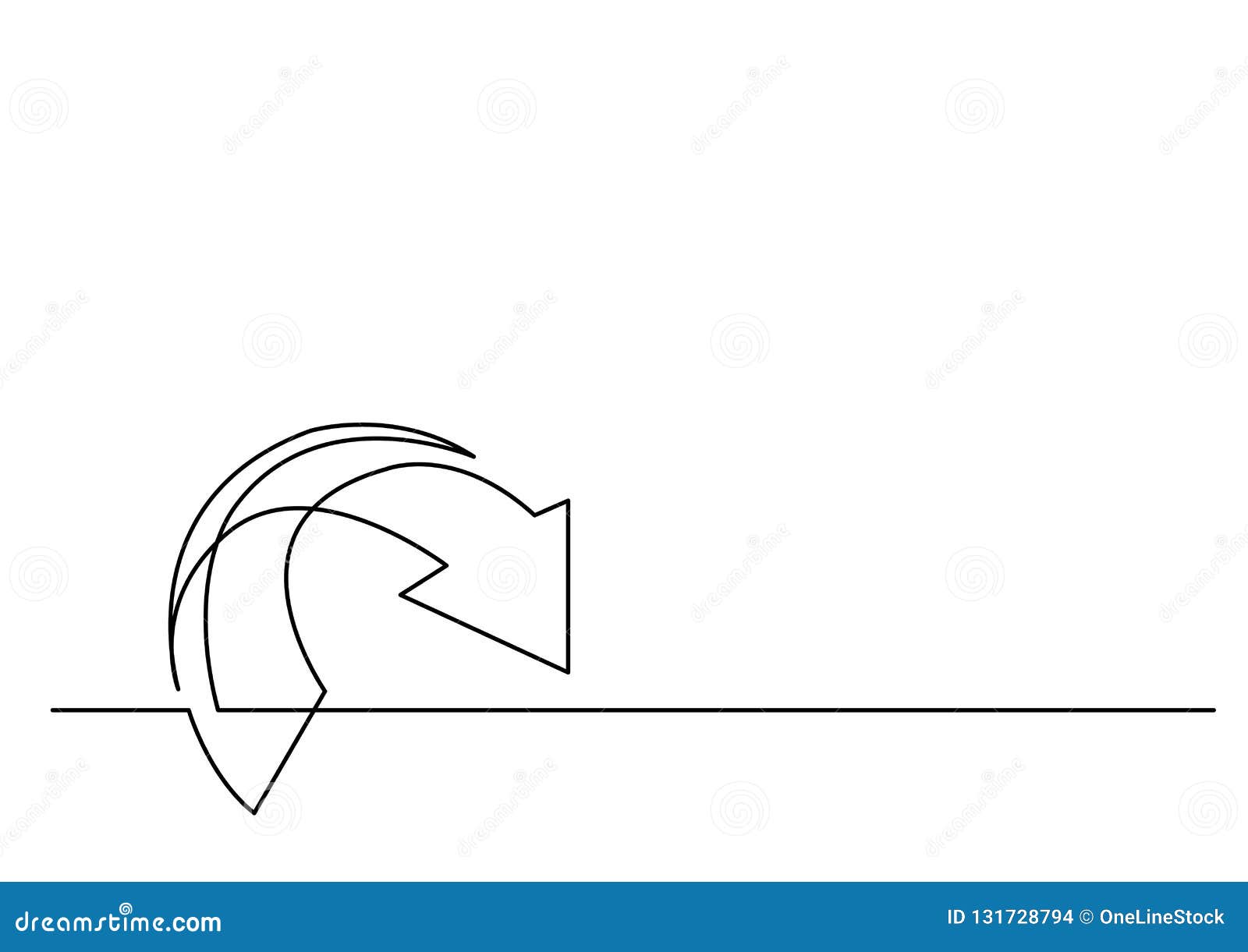 Continuous Line Drawing of Cycle Arrows Stock Vector - Illustration of ...