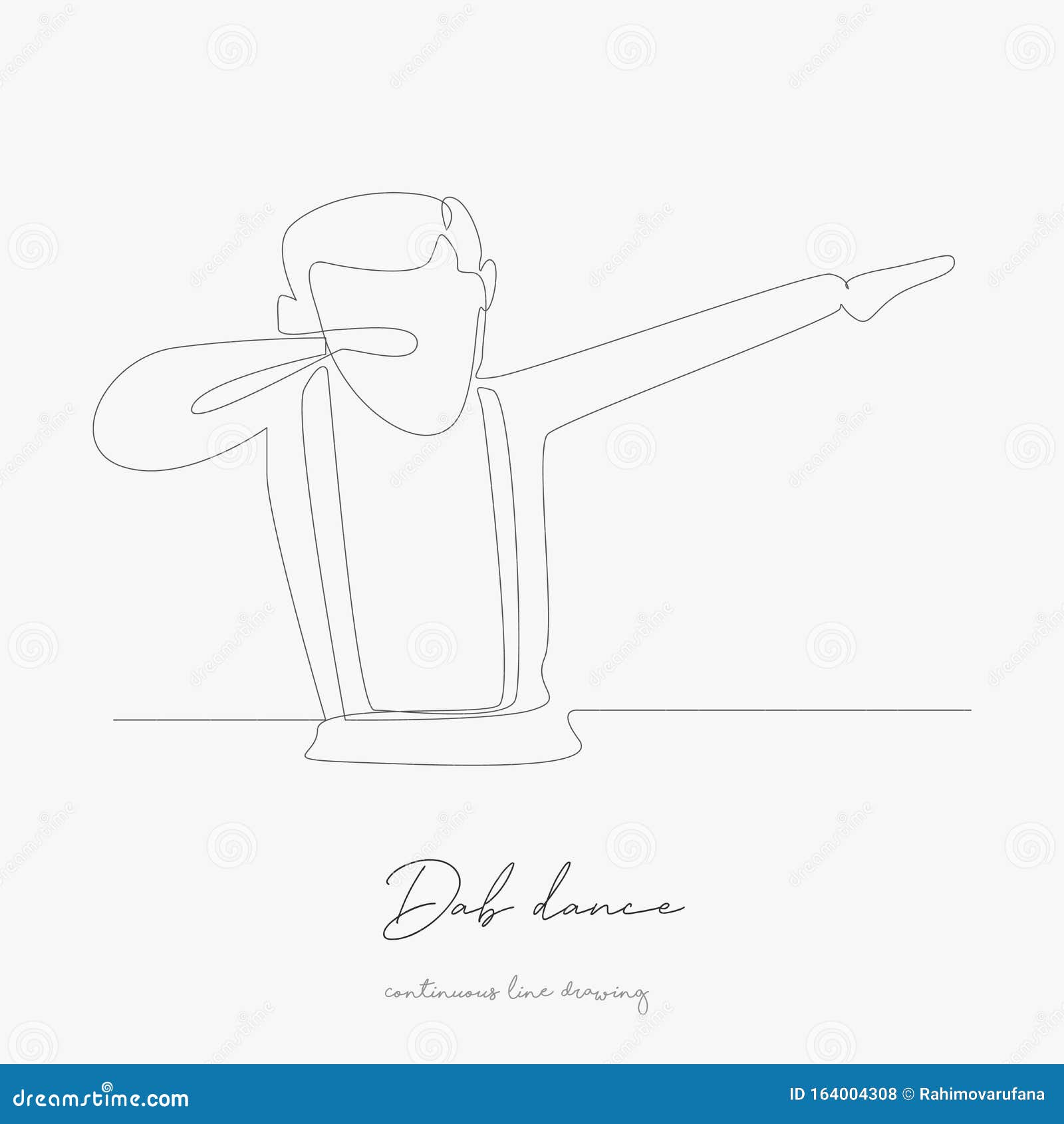 Continuous Line Drawing. Dab Dance. Simple Vector Illustration. Dab ...