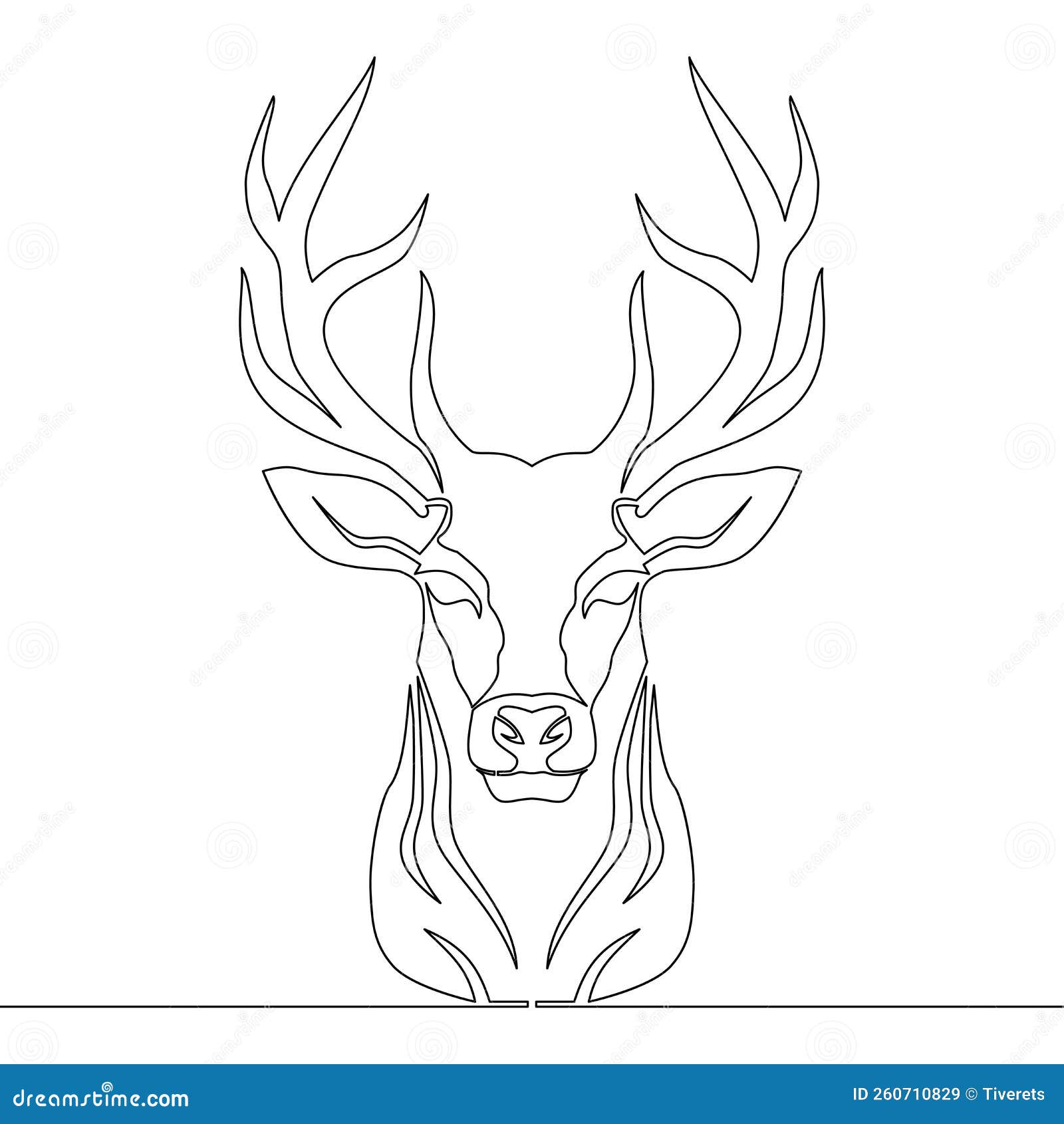 Continuous Line Drawing Deer Icon Vector Illustration Concept Stock ...