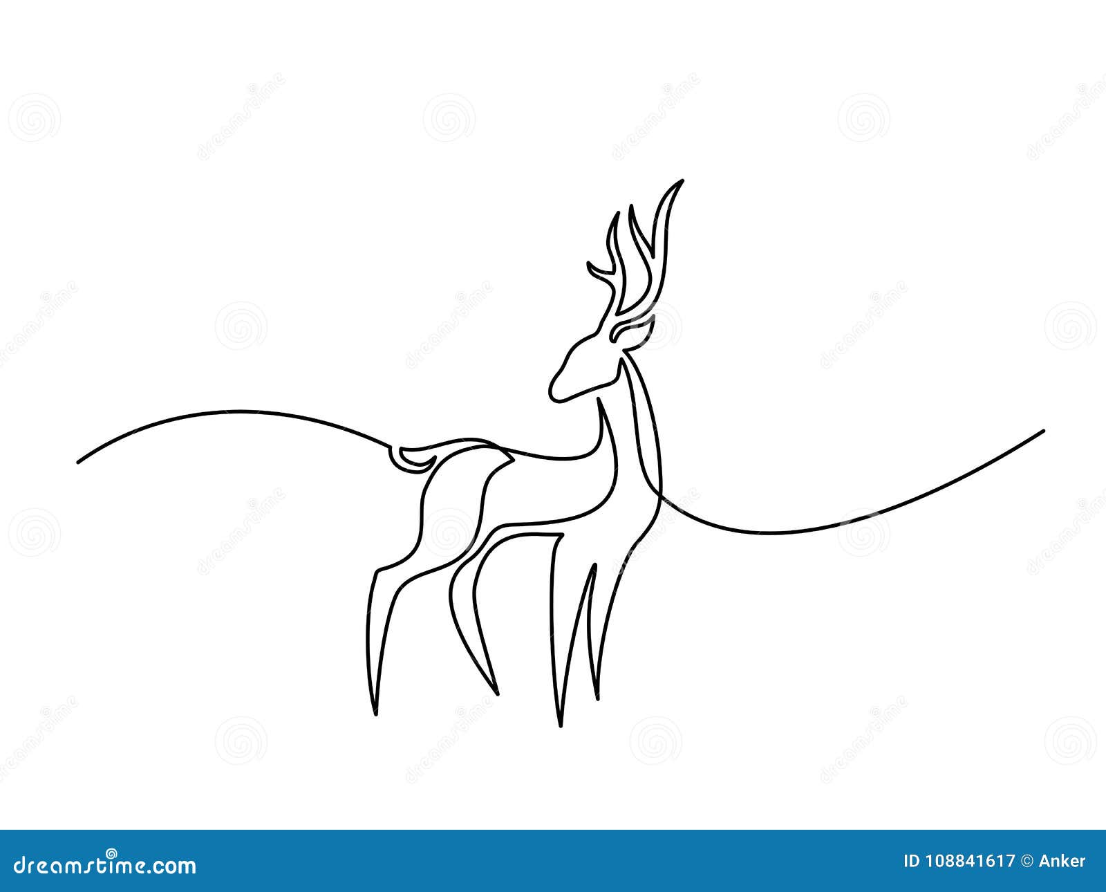 Deer Logo Linear Template. Horns, Antelopes, Elk, Antler, Moose ...