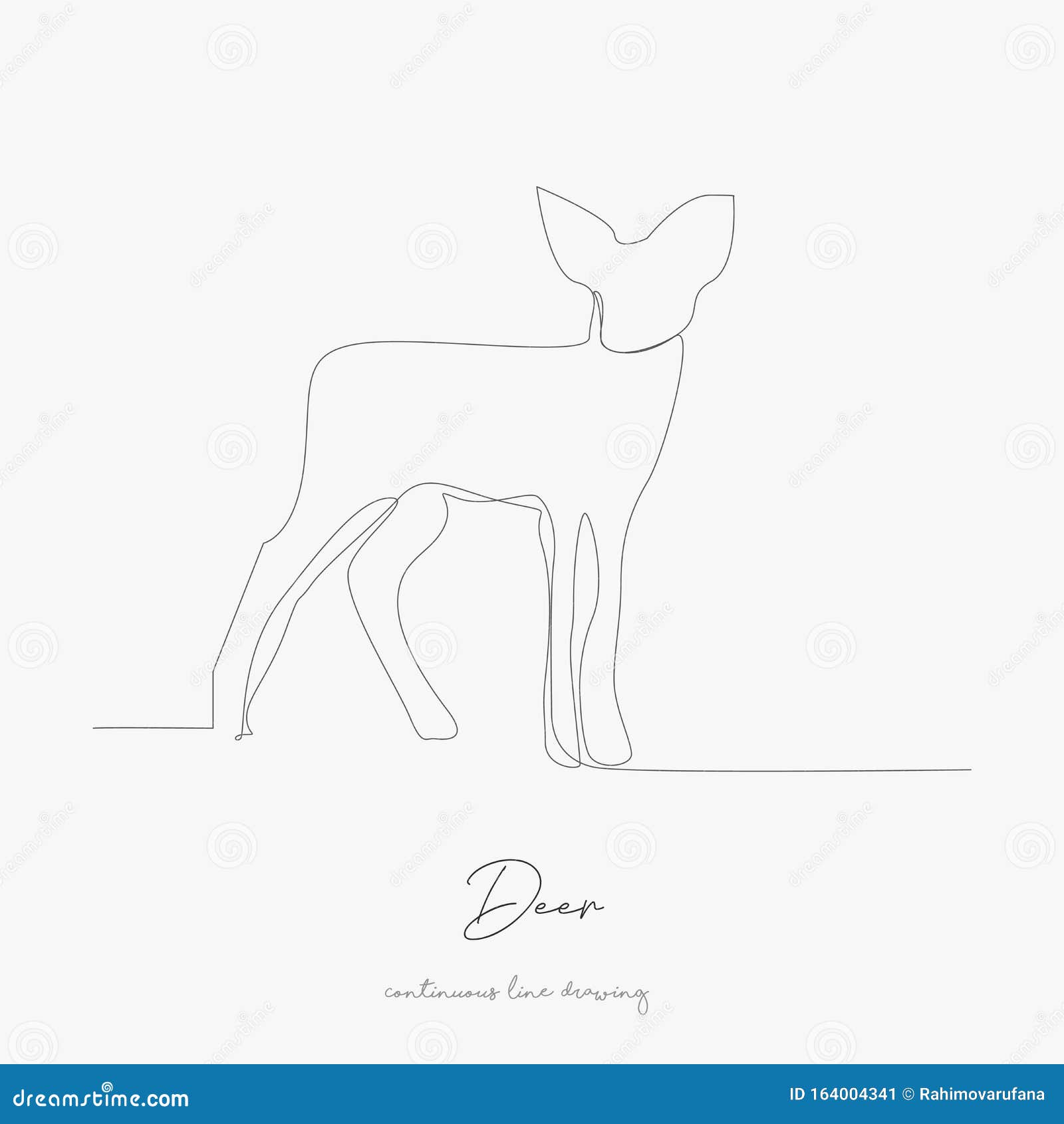 Continuous Line Drawing. Deer. Simple Vector Illustration. Deer Concept ...