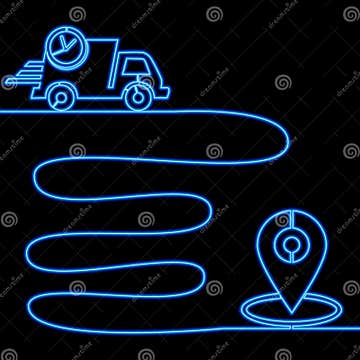 Continuous Line Drawing Delivery Process Icon Neon Glow Vector ...