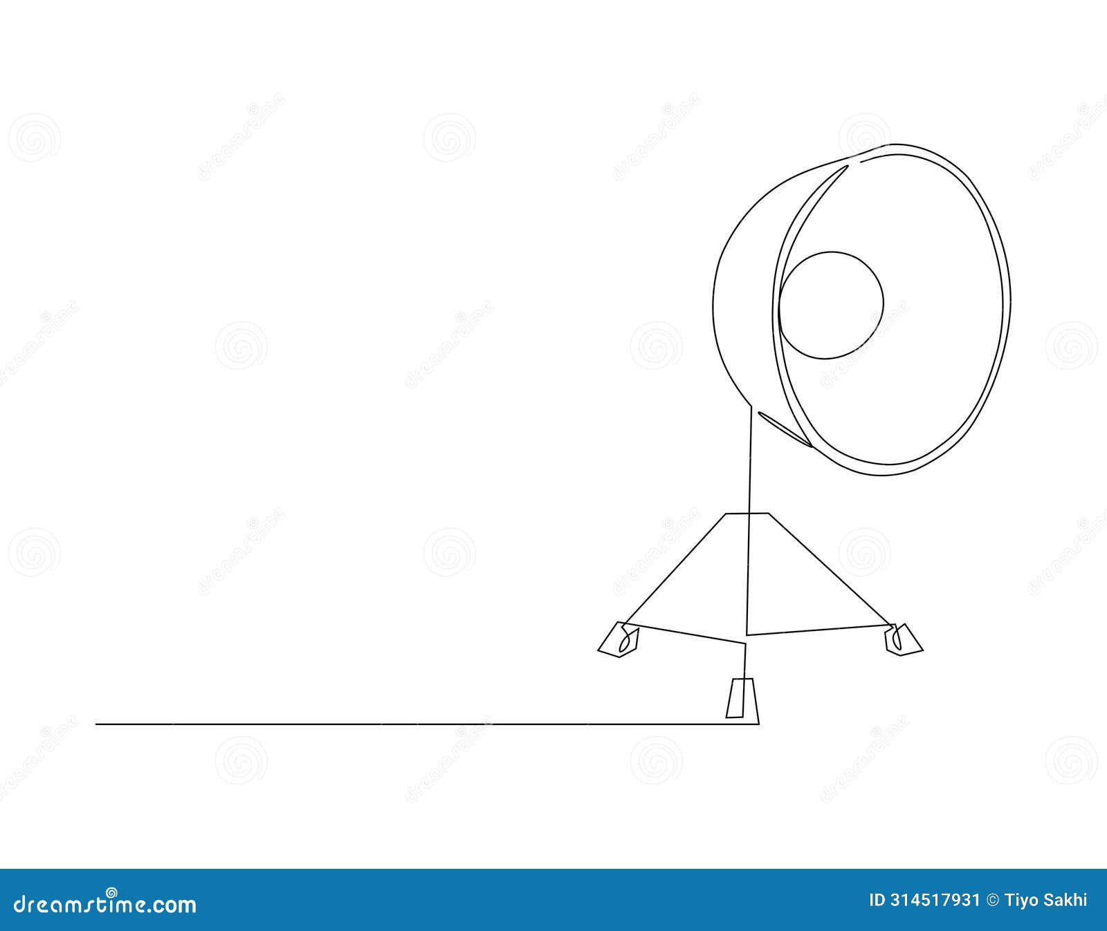 Continuous Line Drawing of Desk Lamp for Table. One Line of Table Lamp ...