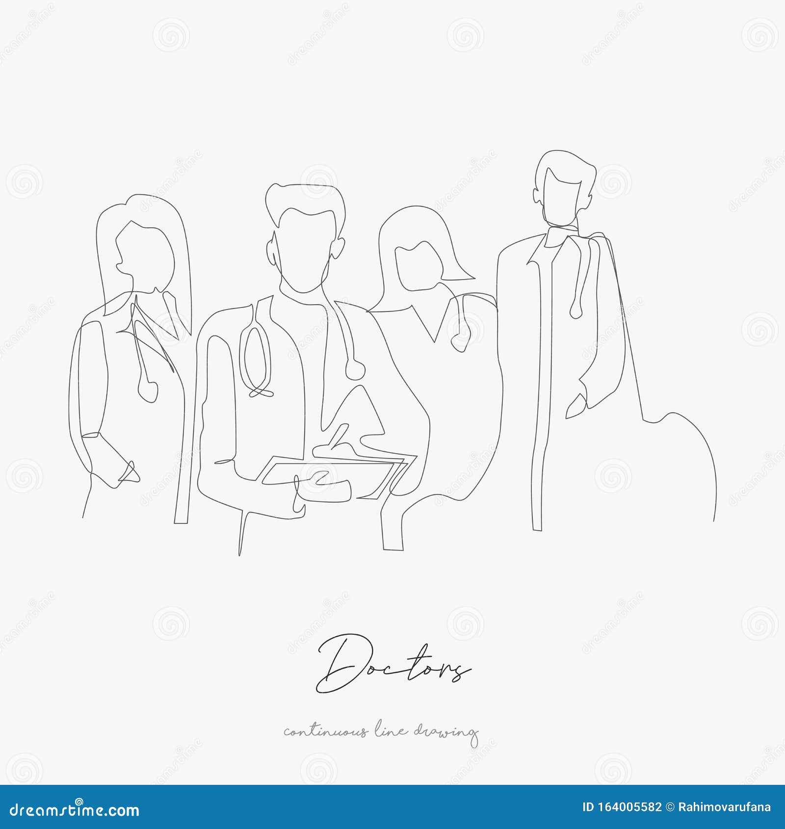 Continuous Line Drawing. Doctors. Simple Vector Illustration. Doctors ...