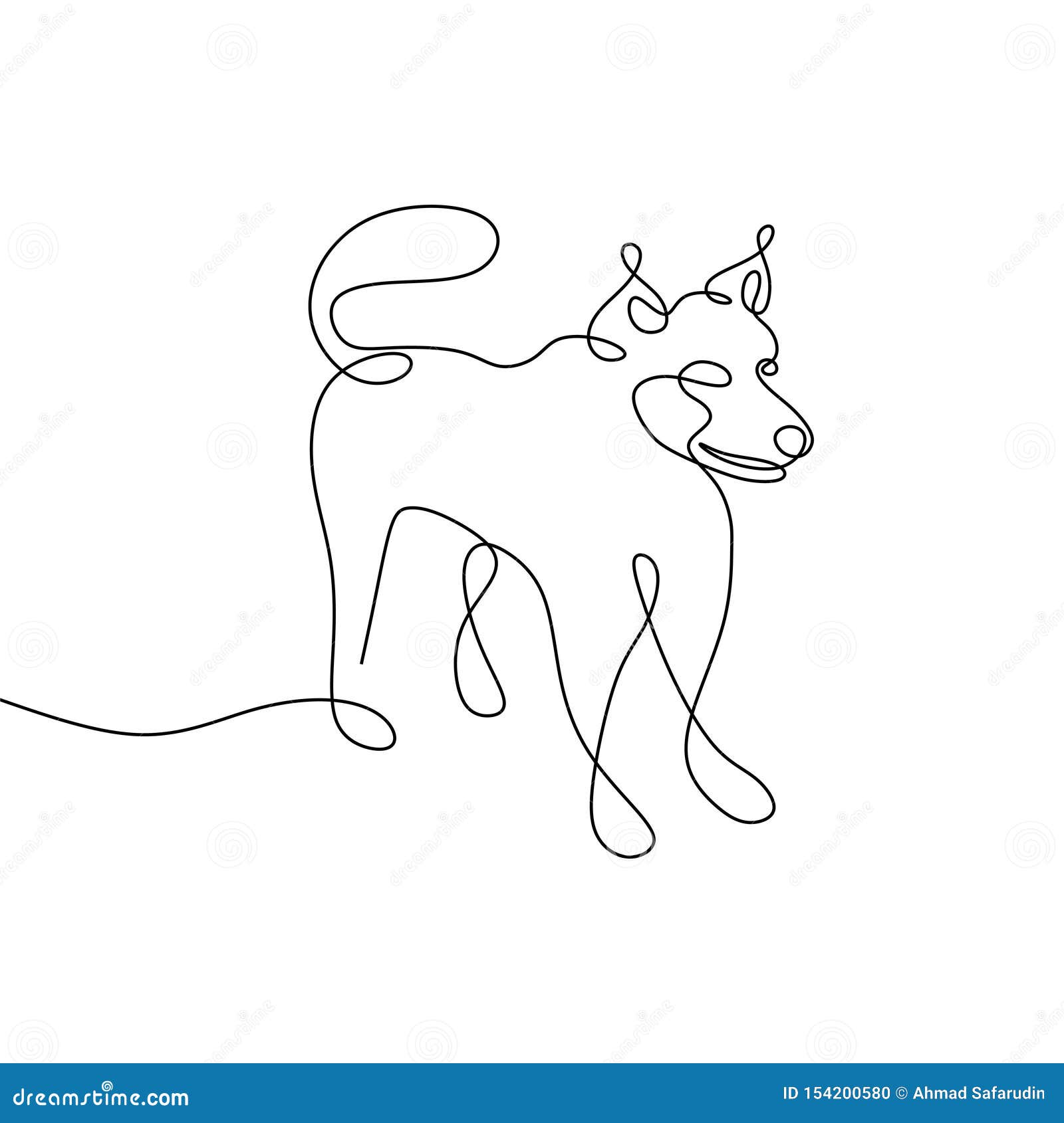 Continuous Line Drawing of Dog Minimalism Lineart Single Hand Drawn ...