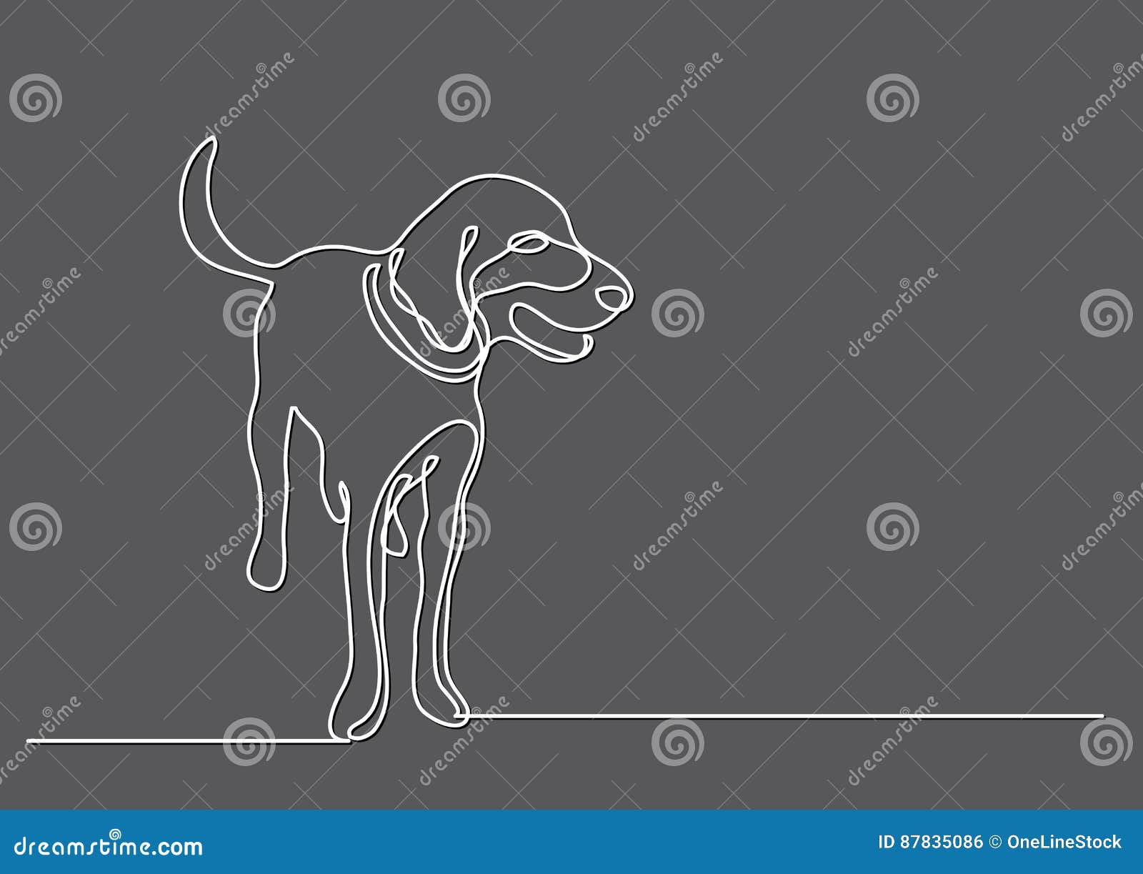 Continuous Line Drawing of Dog Standing Stock Vector - Illustration of ...