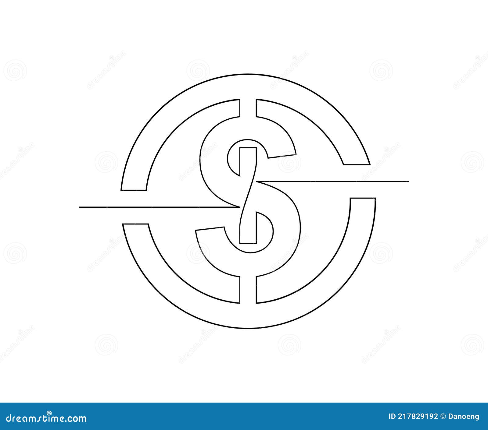 Continuous Line Drawing of Dollar Sign, Money Symbol Line Design Vector ...
