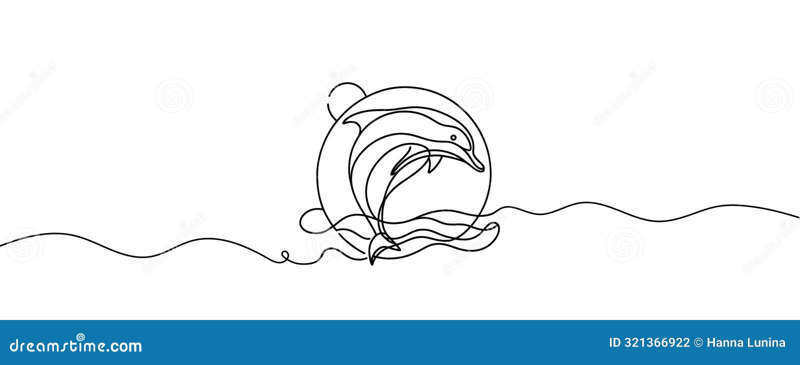 Continuous Line Drawing of a Dolphin. One Dolphin Line. Vector ...
