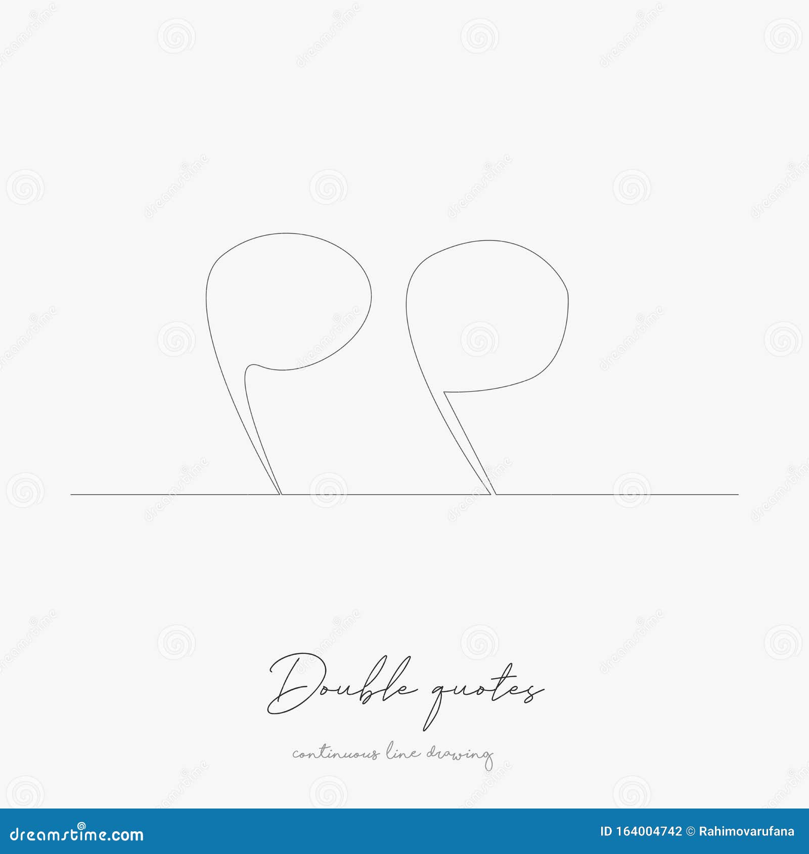Continuous Line Drawing. Double Quotes. Simple Vector Illustration ...