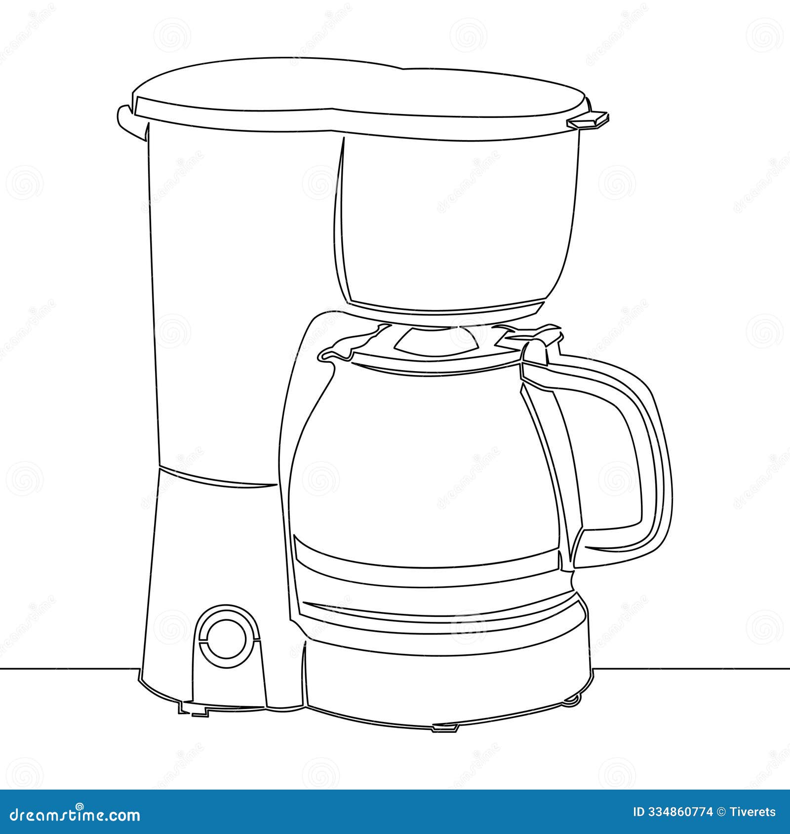 Continuous Line Drawing Drip Coffee Maker Line Art Coffee Equipment ...