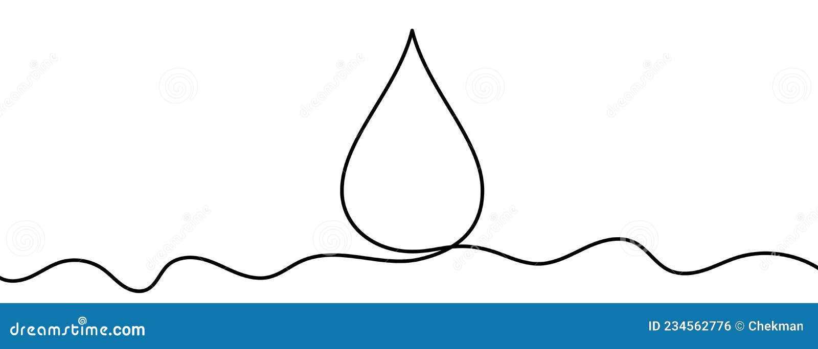 Continuous Line Drawing of Drop. Water Drop Line Icon. One Line Drawing ...
