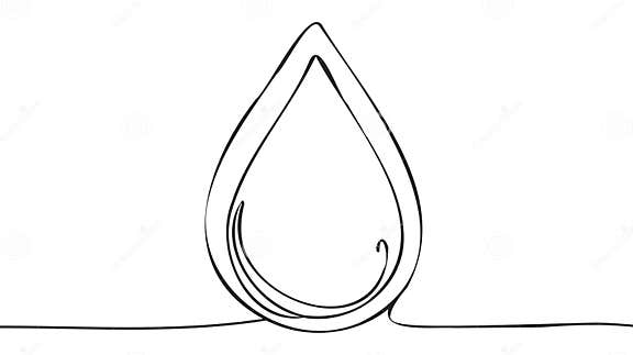 Continuous Line Drawing of Drop. Water Drop Line Icon. One Line Drawing ...