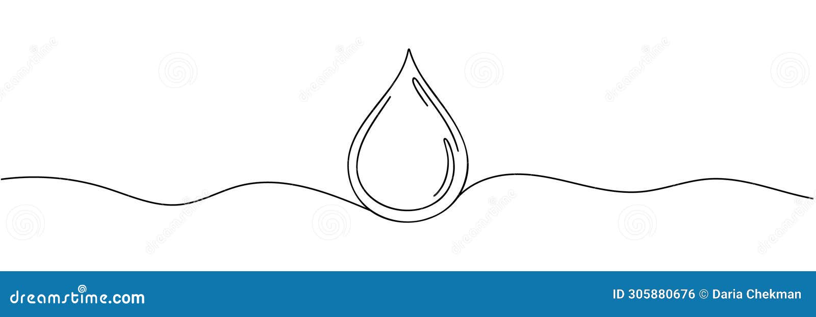 Continuous Line Drawing of Drop. Water Drop Line Icon. One Line Drawing ...