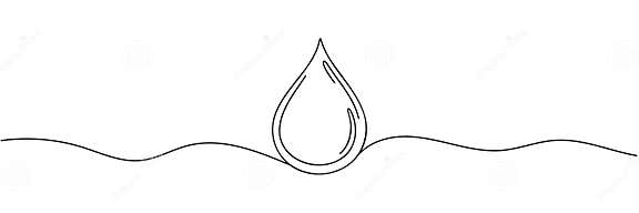 Continuous Line Drawing of Drop. Water Drop Line Icon. One Line Drawing ...