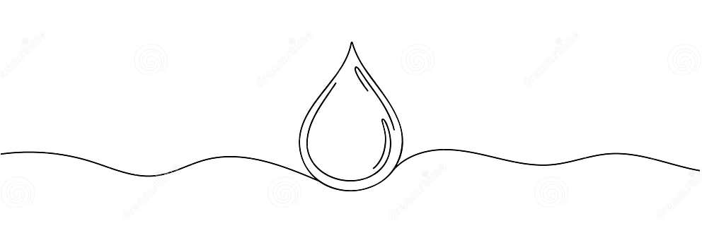 Continuous Line Drawing of Drop. Water Drop Line Icon. One Line Drawing ...