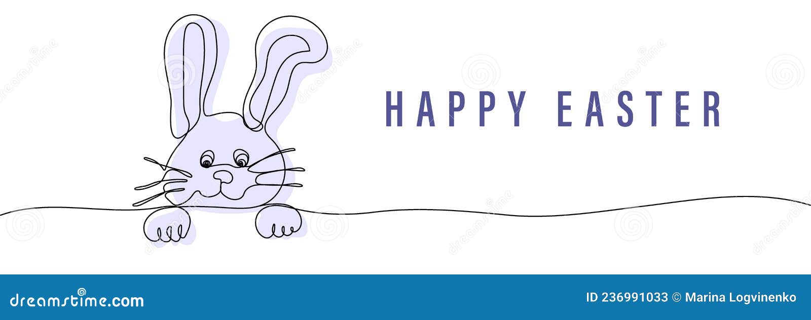 Continuous Line Drawing of Easter Rabbit Stock Vector - Illustration of ...