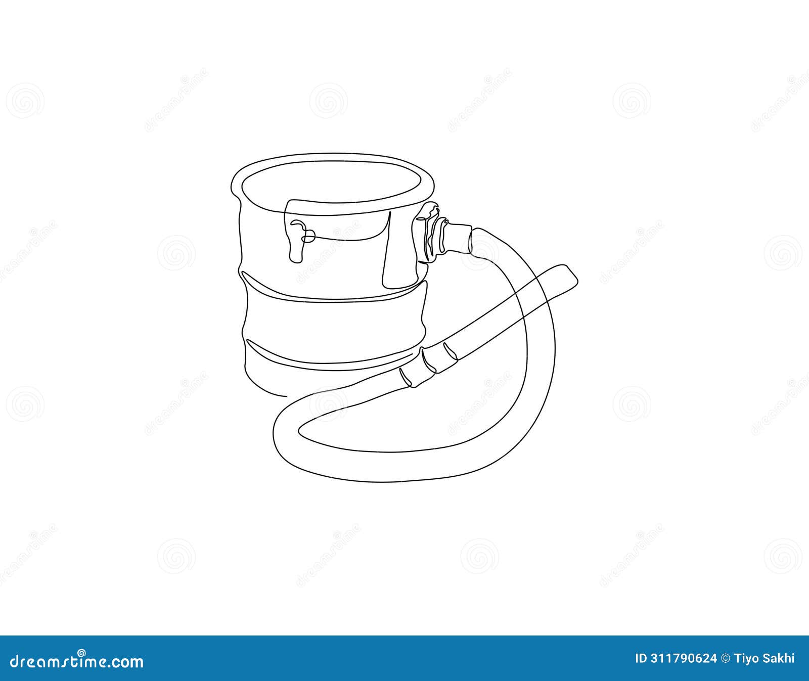 Continuous Line Drawing of Electric Vacuum Cleaner Machine. One Line of ...