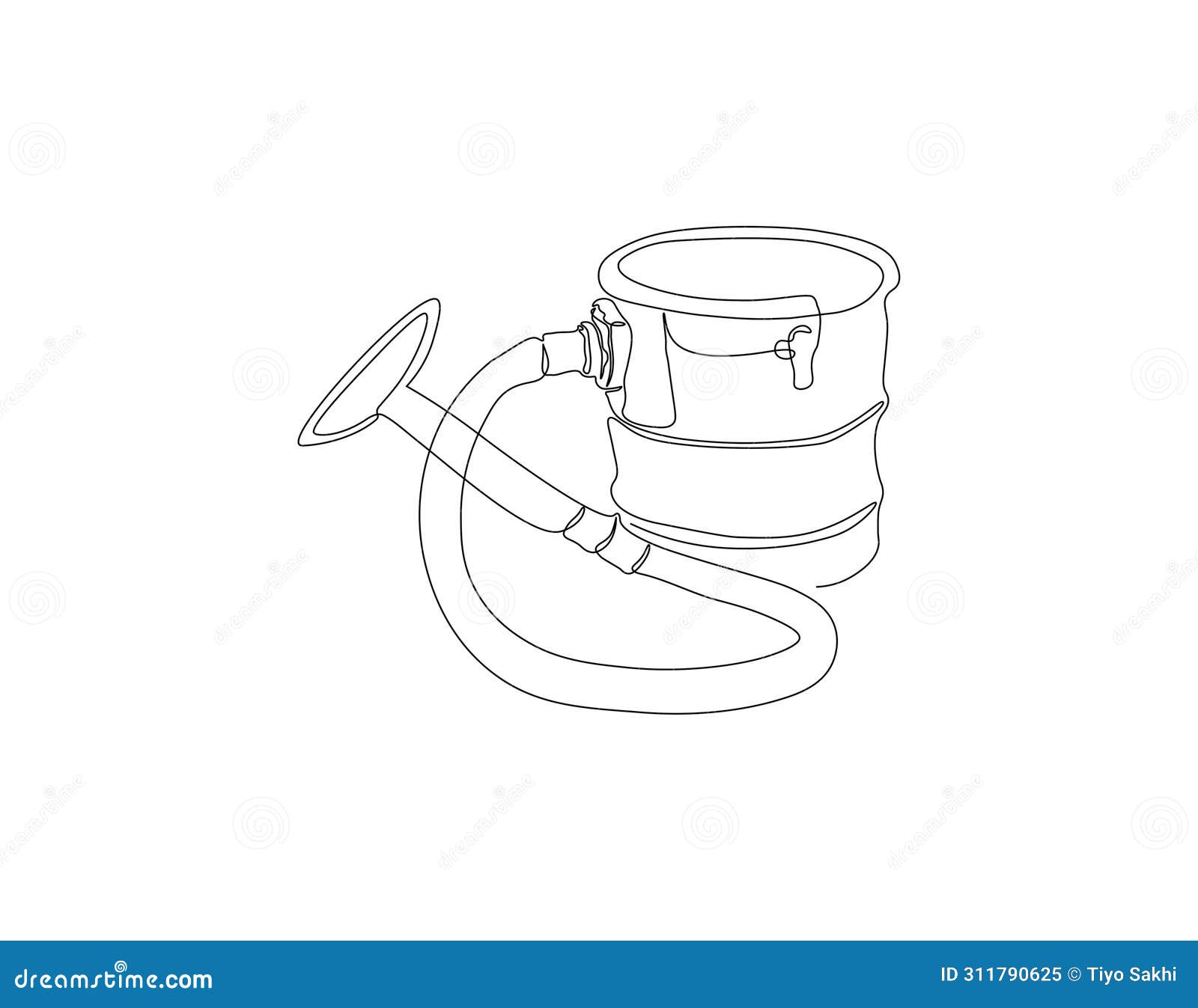 Continuous Line Drawing of Electric Vacuum Cleaner Machine. One Line of ...