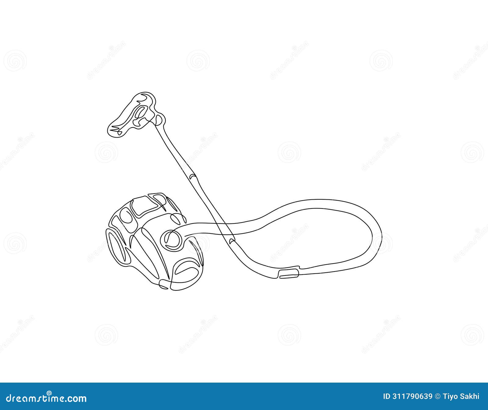 Continuous Line Drawing of Electric Vacuum Cleaner Machine. One Line of ...