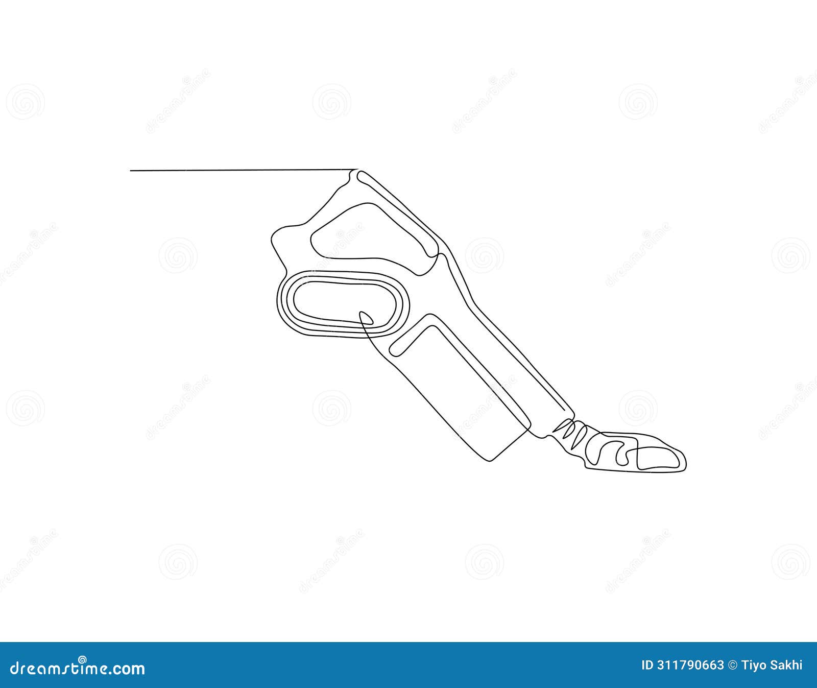 Continuous Line Drawing of Electric Vacuum Cleaner Machine. One Line of ...