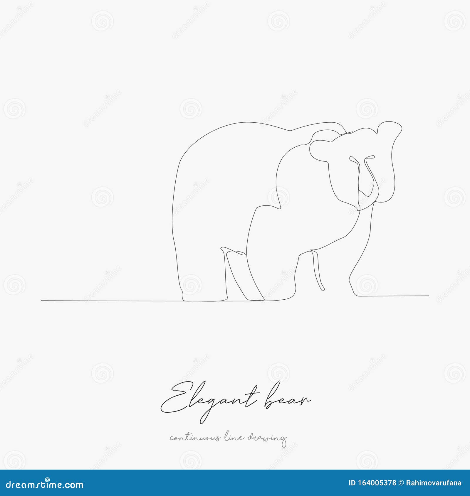 Continuous Line Drawing. Elegant Bear. Simple Vector Illustration ...