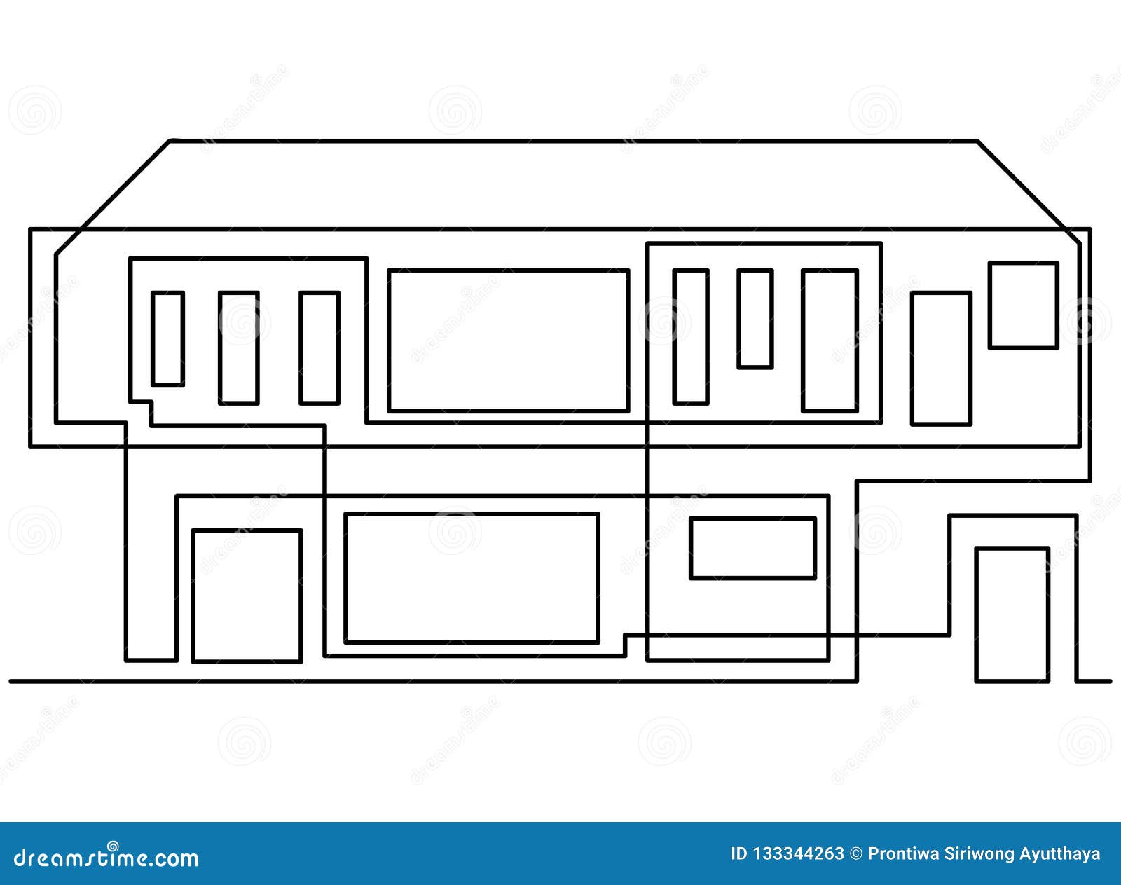 Continuous Line Drawing Engineer Building Construction Supervision ...