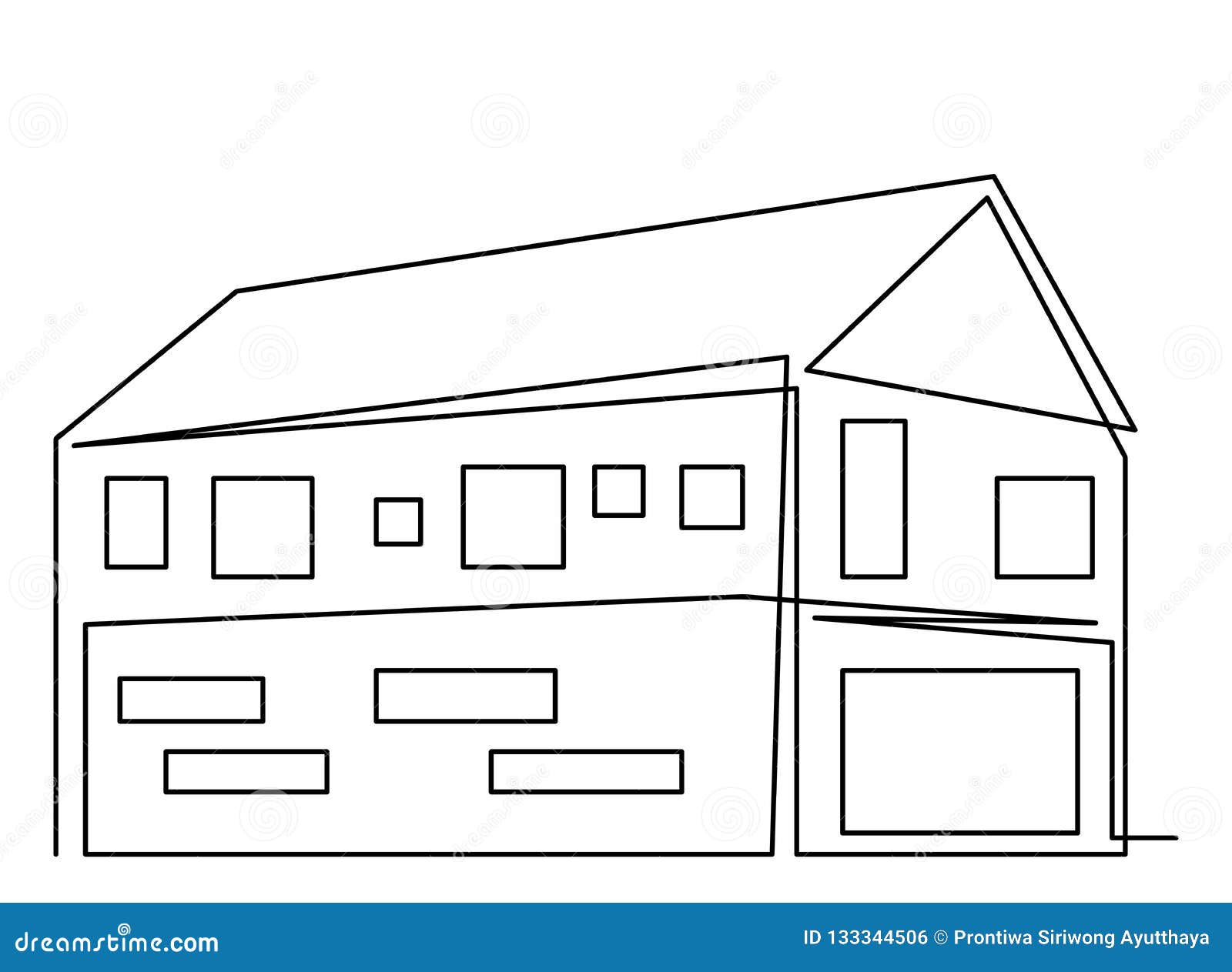 Continuous Line Drawing Engineer Building Construction Supervision ...