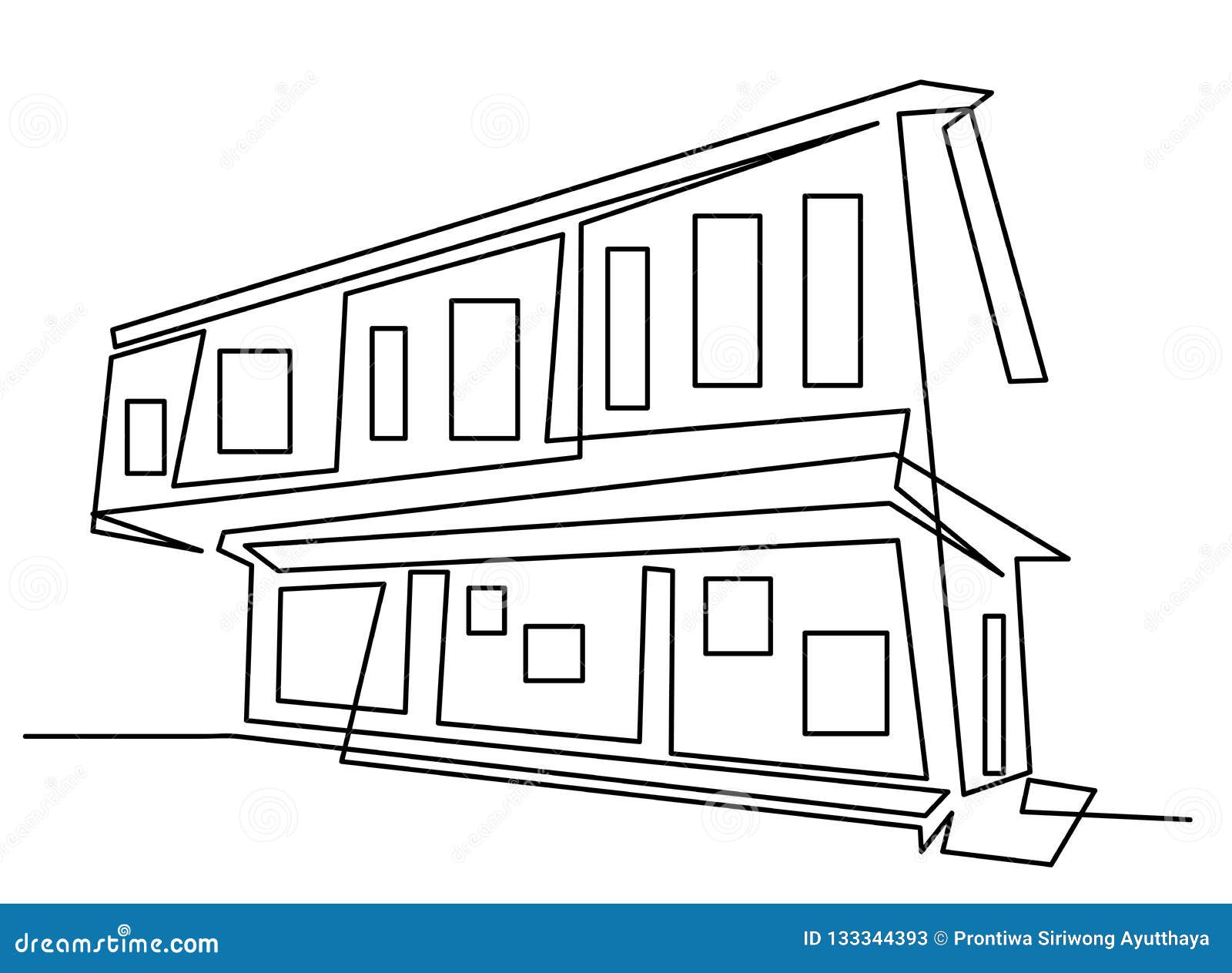 Continuous Line Drawing Engineer Building Construction Supervision ...