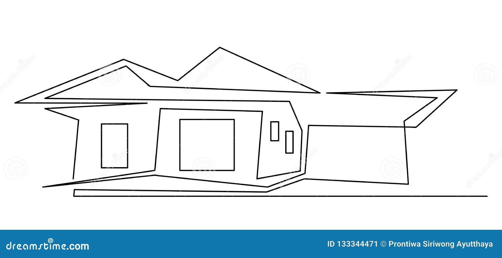 Continuous Line Drawing Engineer Building Construction Supervision ...