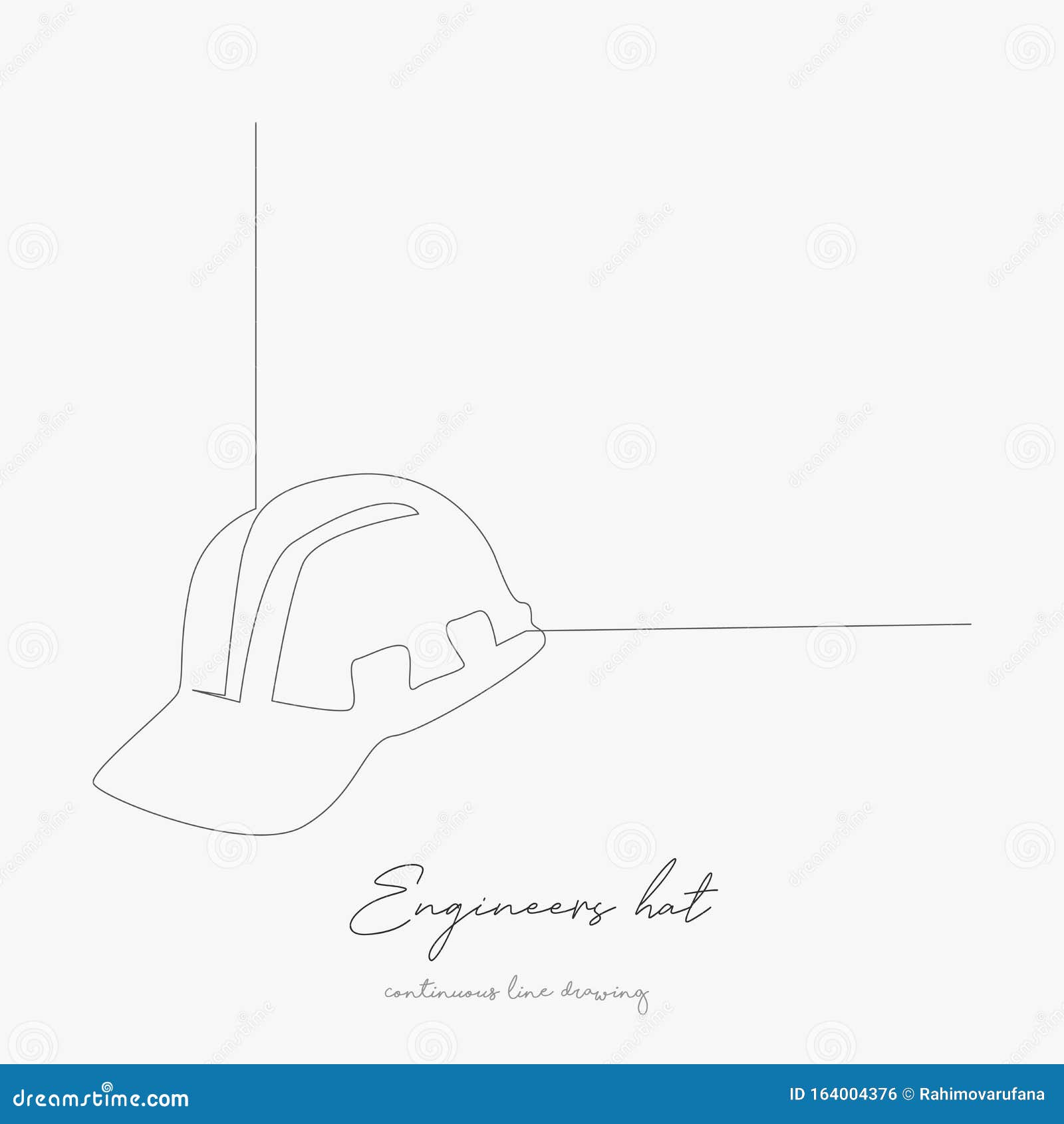 Continuous Line Drawing. Engineers Hat. Simple Vector Illustration ...