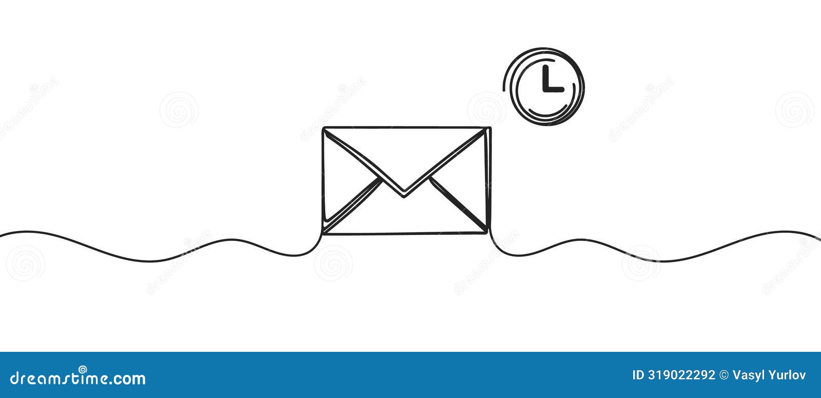 Continuous Line Drawing of an Envelope. Message or Notification Concept ...