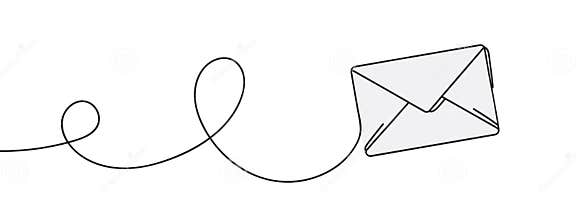 Continuous Line Drawing of an Envelope. Message or Notification Concept ...
