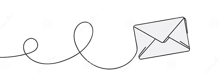 Continuous Line Drawing of an Envelope. Message or Notification Concept ...