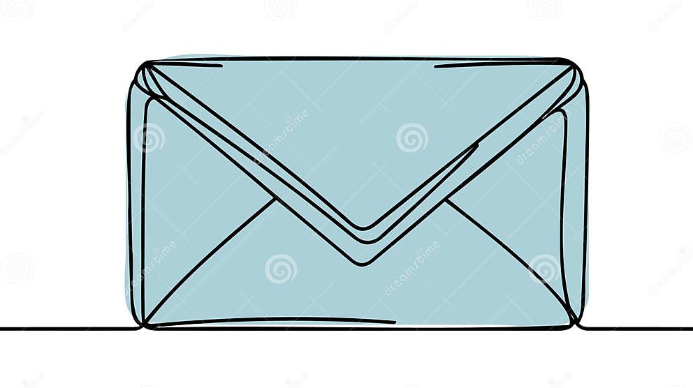Continuous Line Drawing of Envelope. Vector Illustration Stock Vector ...